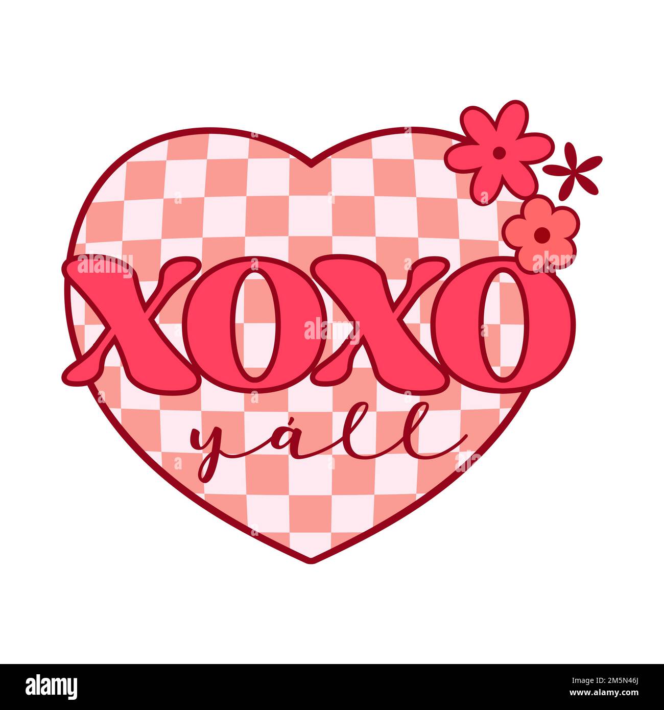 Retro groovy Valentines day quote. Vector illustration Stock Vector ...