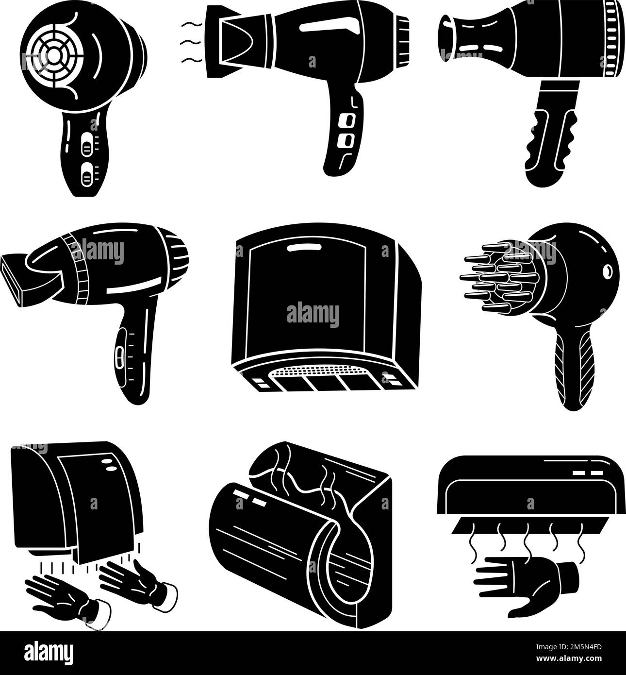 Dryer icons set. Simple set of dryer vector icons for web design on ...