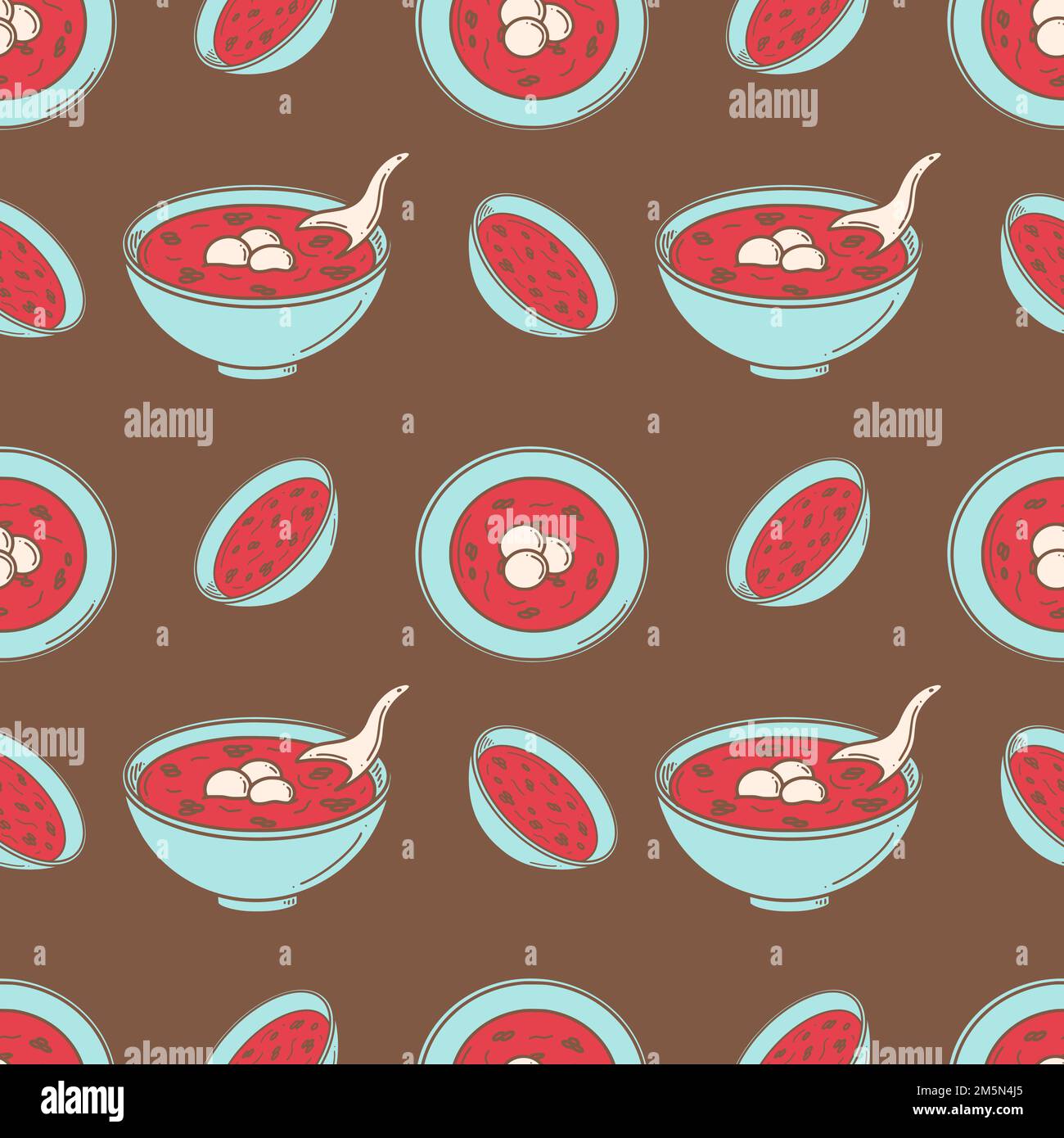 Hong dou tang, sweet Chinese red bean soup. Chinese New year dessert ...