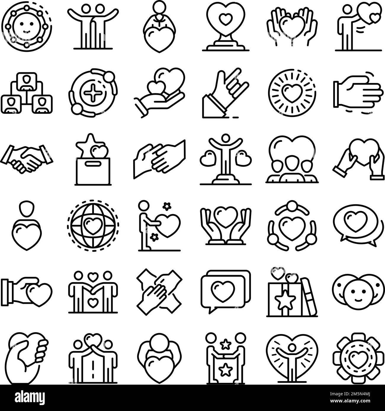 Friendship icons set. Outline set of friendship vector icons for web ...