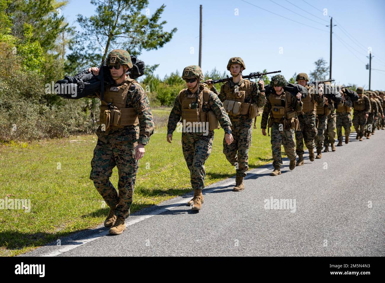 U.S. Marine Corps Col. Douglas R. Burke, left, commanding officer of ...
