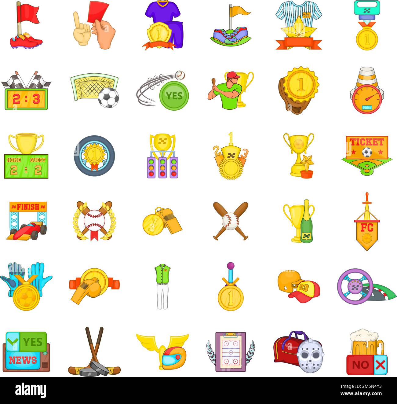 Athleticism icons set. Cartoon set of 36 athleticism vector icons for ...