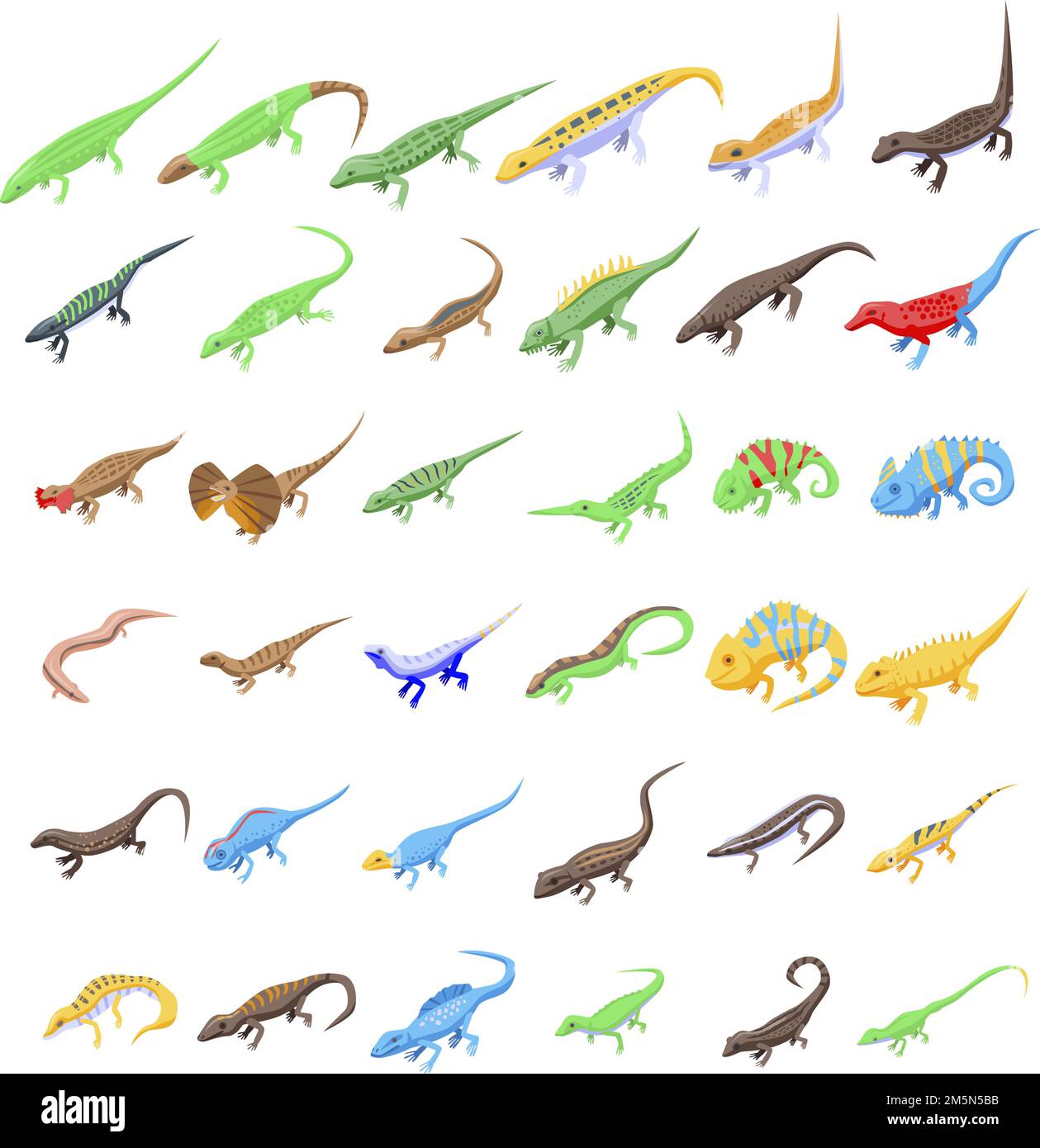 Lizard icons set. Isometric set of lizard vector icons for web design ...