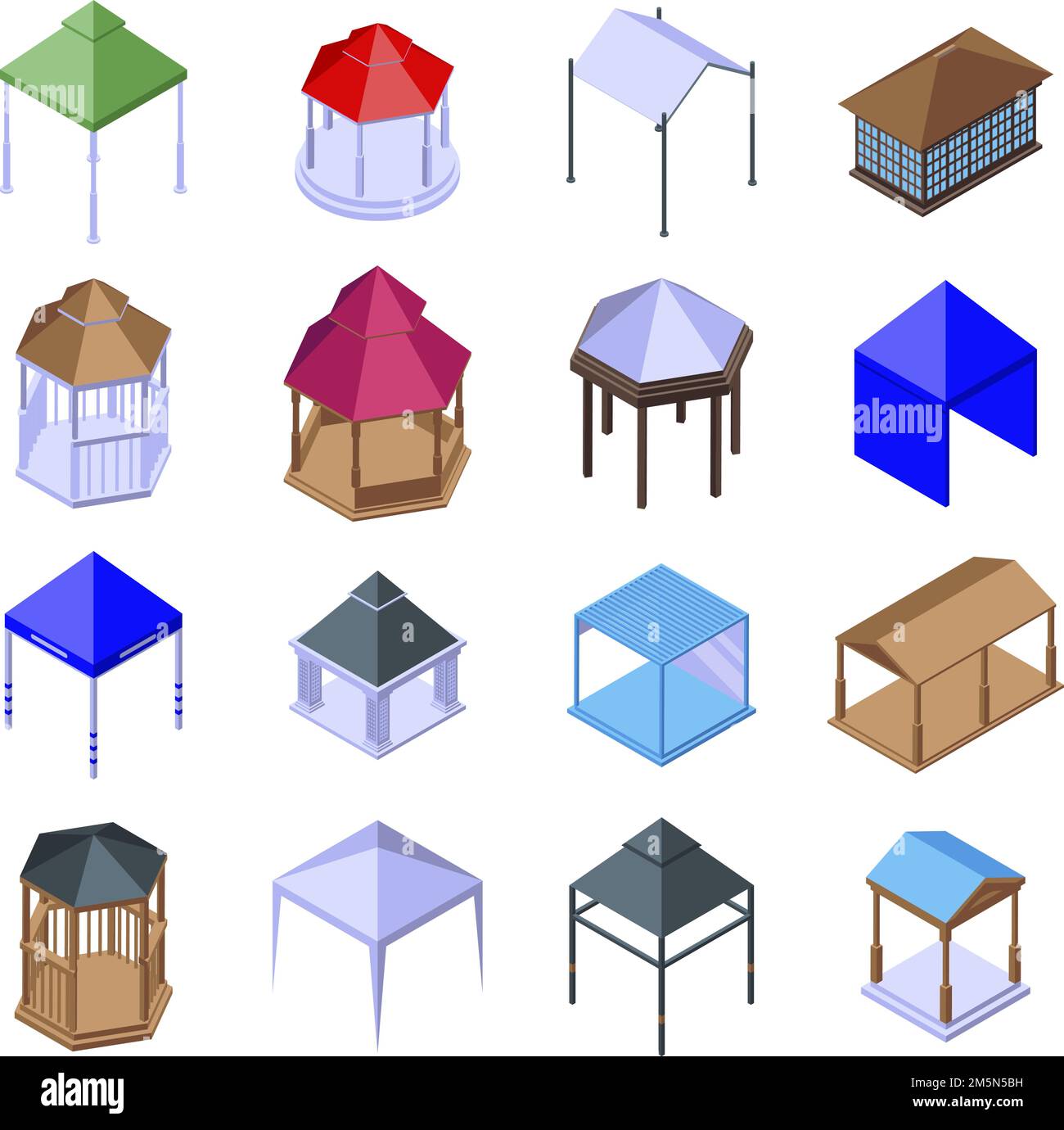 Gazebo icons set. Isometric set of gazebo vector icons for web design ... Gazebo icons set. Isometric set of gazebo vector icons for web design ...