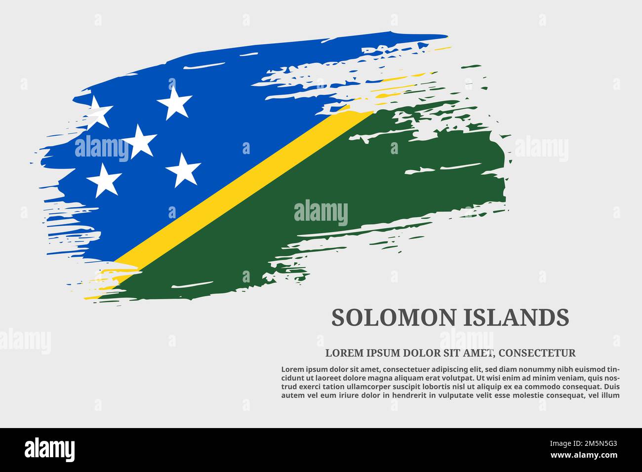 Solomon Islands flag grunge brush and text poster, vector Stock Vector ...