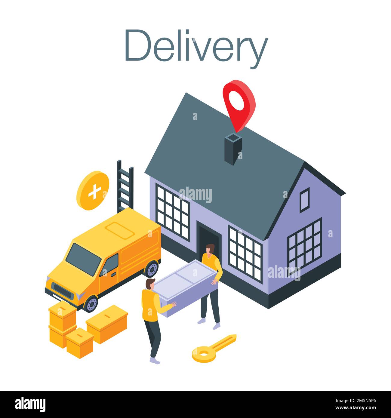 Delivery concept banner. Isometric illustration of delivery vector ...