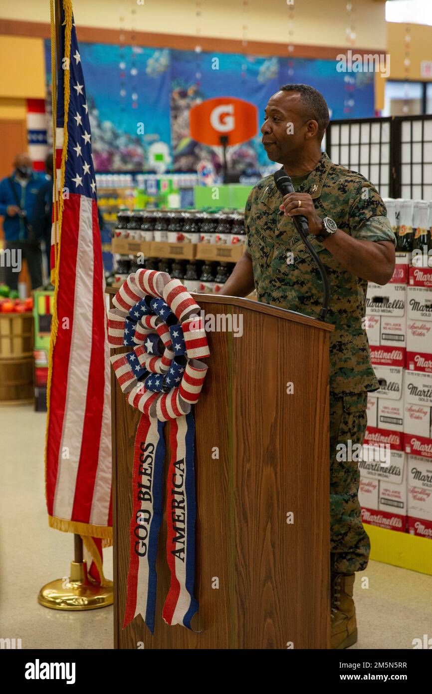 U.S. Marine Corps Col. Michael L. Brooks, base commander, Marine Corps ...