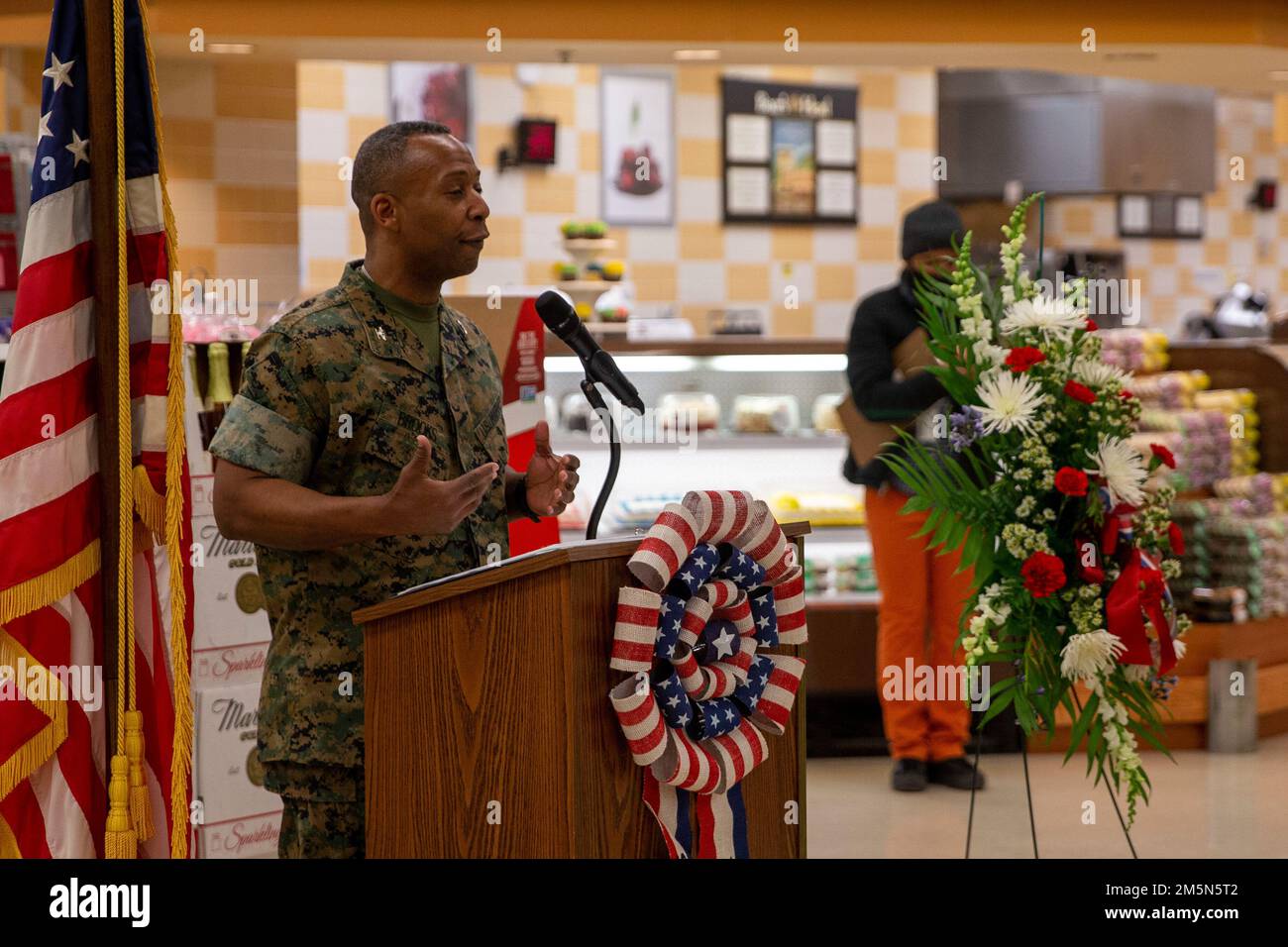 U.S. Marine Corps Col. Michael L. Brooks, base commander, Marine Corps ...