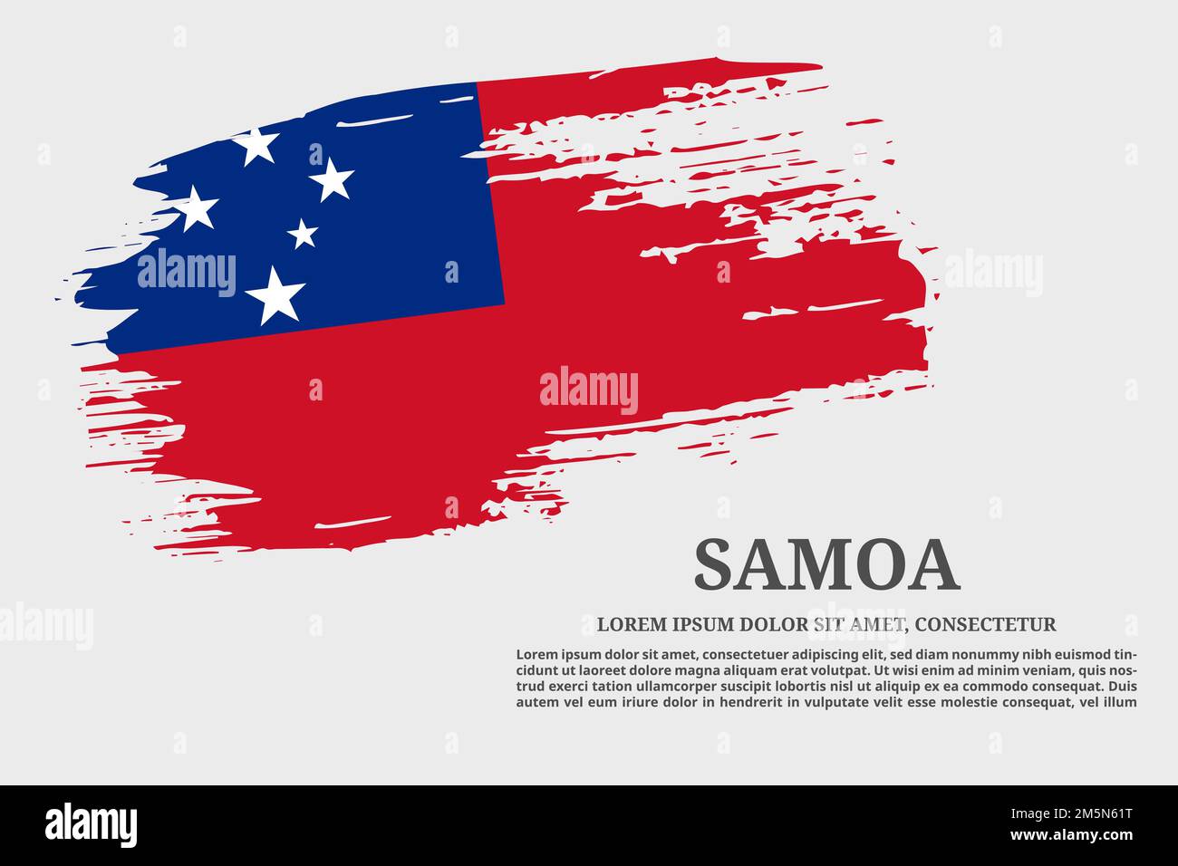 Samoa flag grunge brush and text poster, vector Stock Vector Image ...