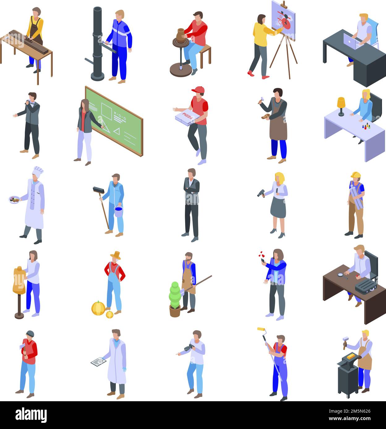 Artisan icons set. Isometric set of artisan vector icons for web design ...