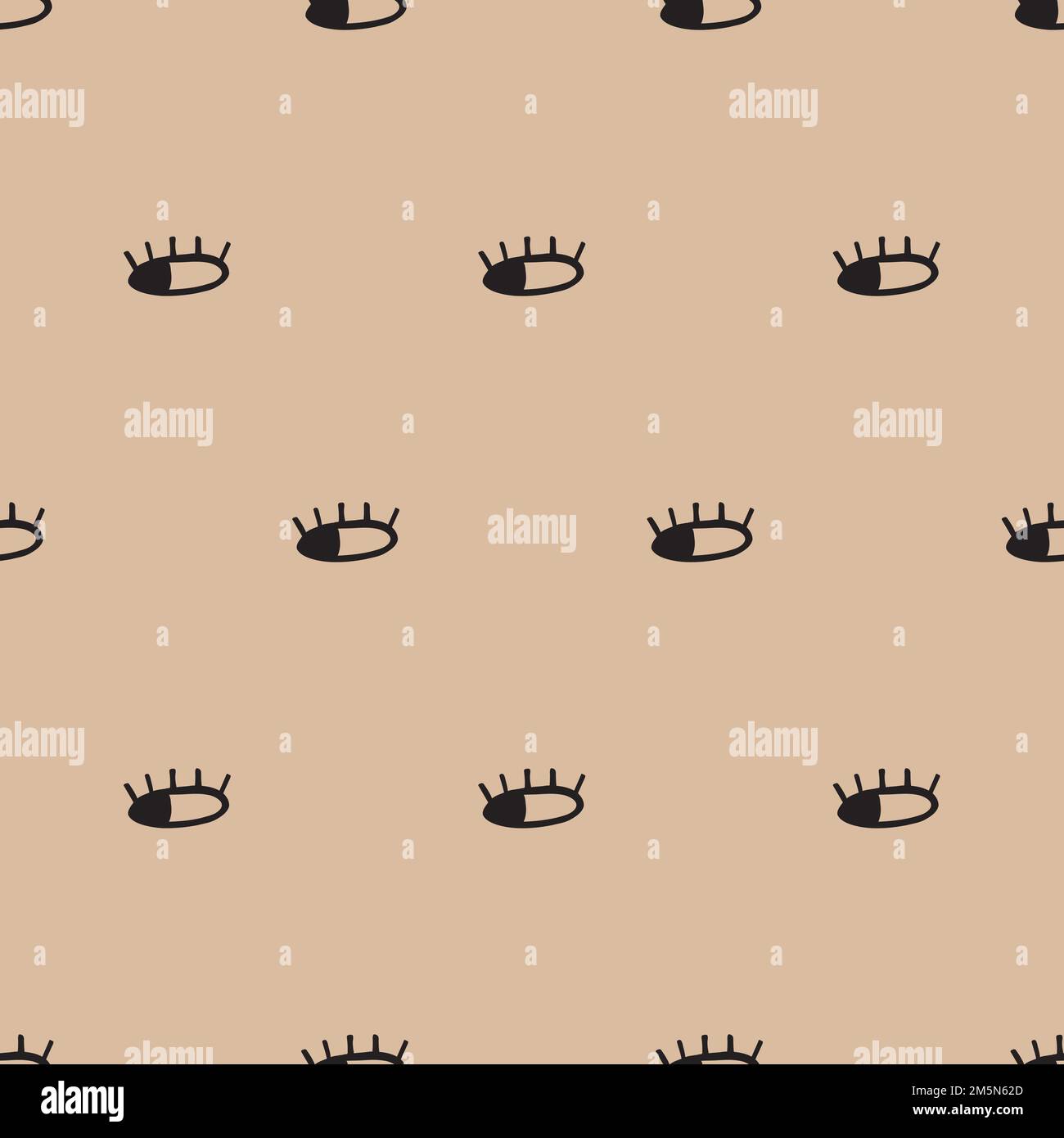 Hand drawn eye doodles seamless pattern. Cartoon minimal repeat print ...