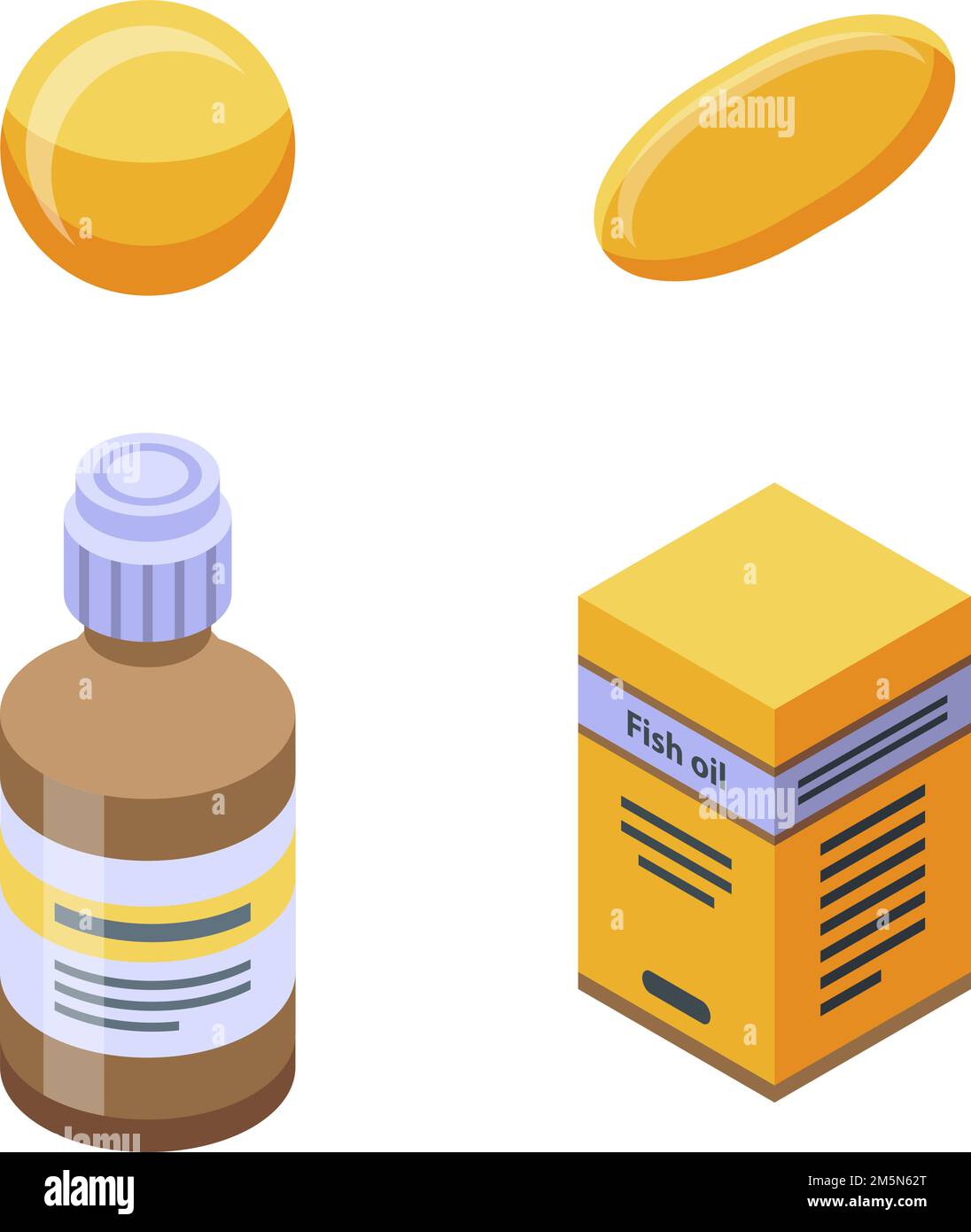 Fish oil icons set. Isometric set of fish oil vector icons for web ...