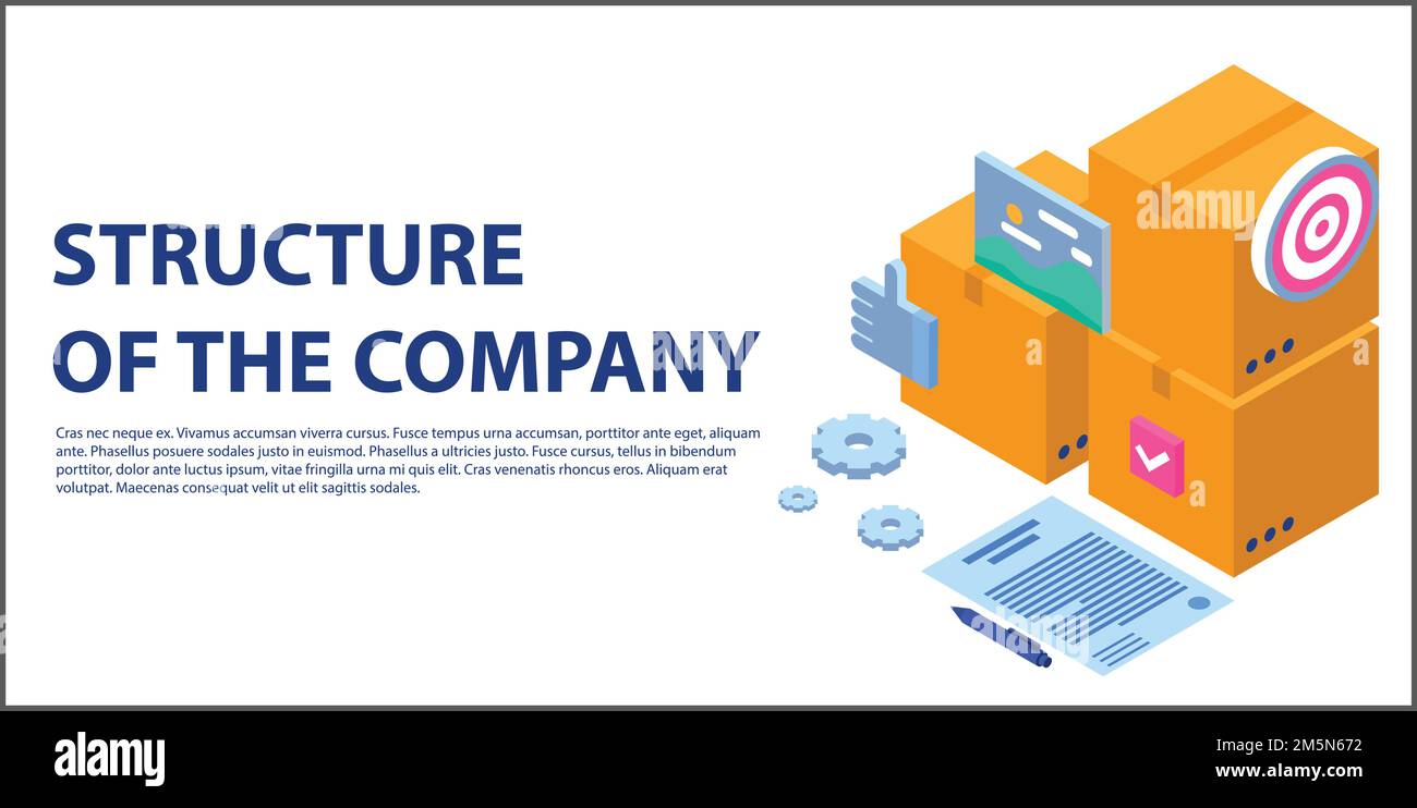 Company structure concept banner. Isometric illustration of company structure vector concept ...