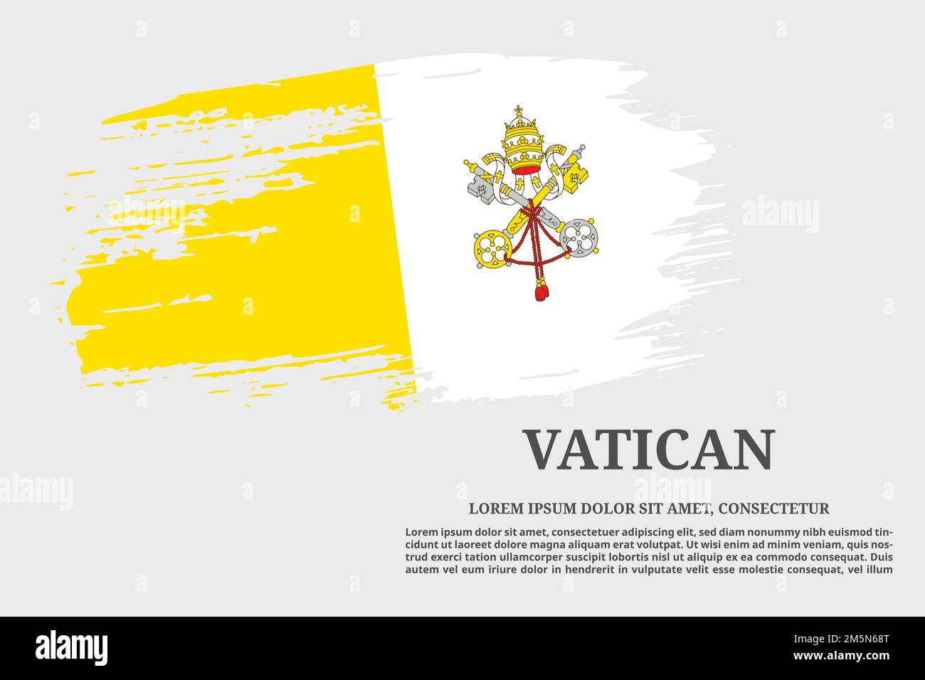 Vatican flag grunge brush and text poster, vector Stock Vector Image ...