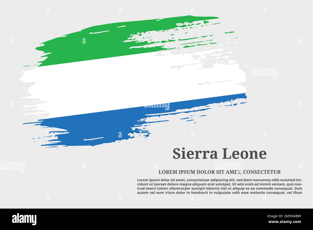 Sierra Leone flag grunge brush and text poster, vector Stock Vector ...