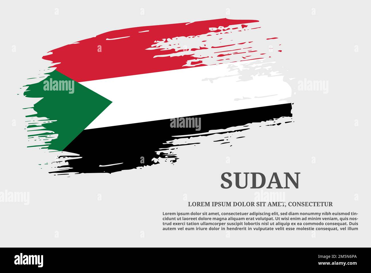 Sudan flag grunge brush and text poster, vector Stock Vector Image ...
