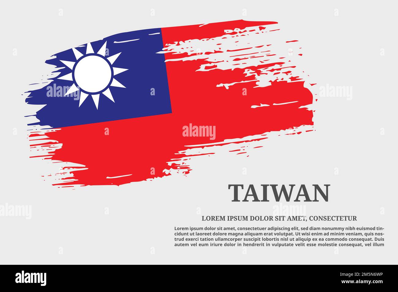 Taiwan flag grunge brush and text poster, vector Stock Vector Image ...