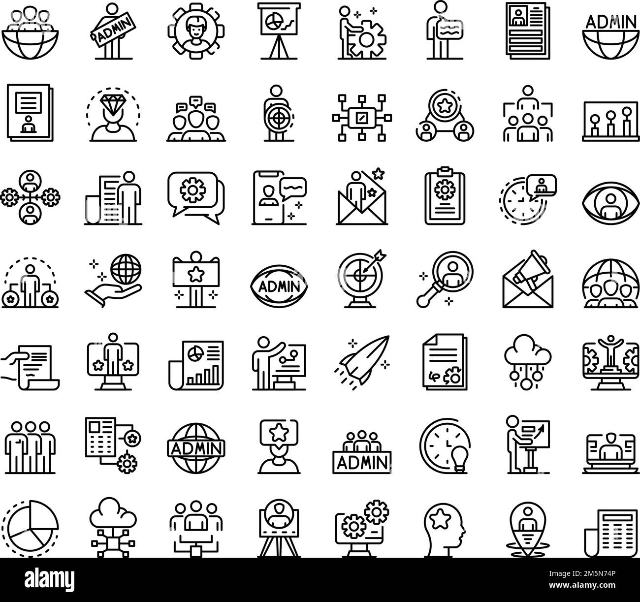 IT administrator icons set. Outline set of IT administrator vector ...