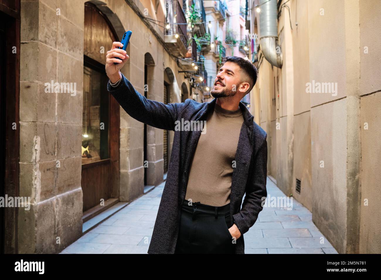 Stylish man taking selfie hi-res stock photography and images - Alamy