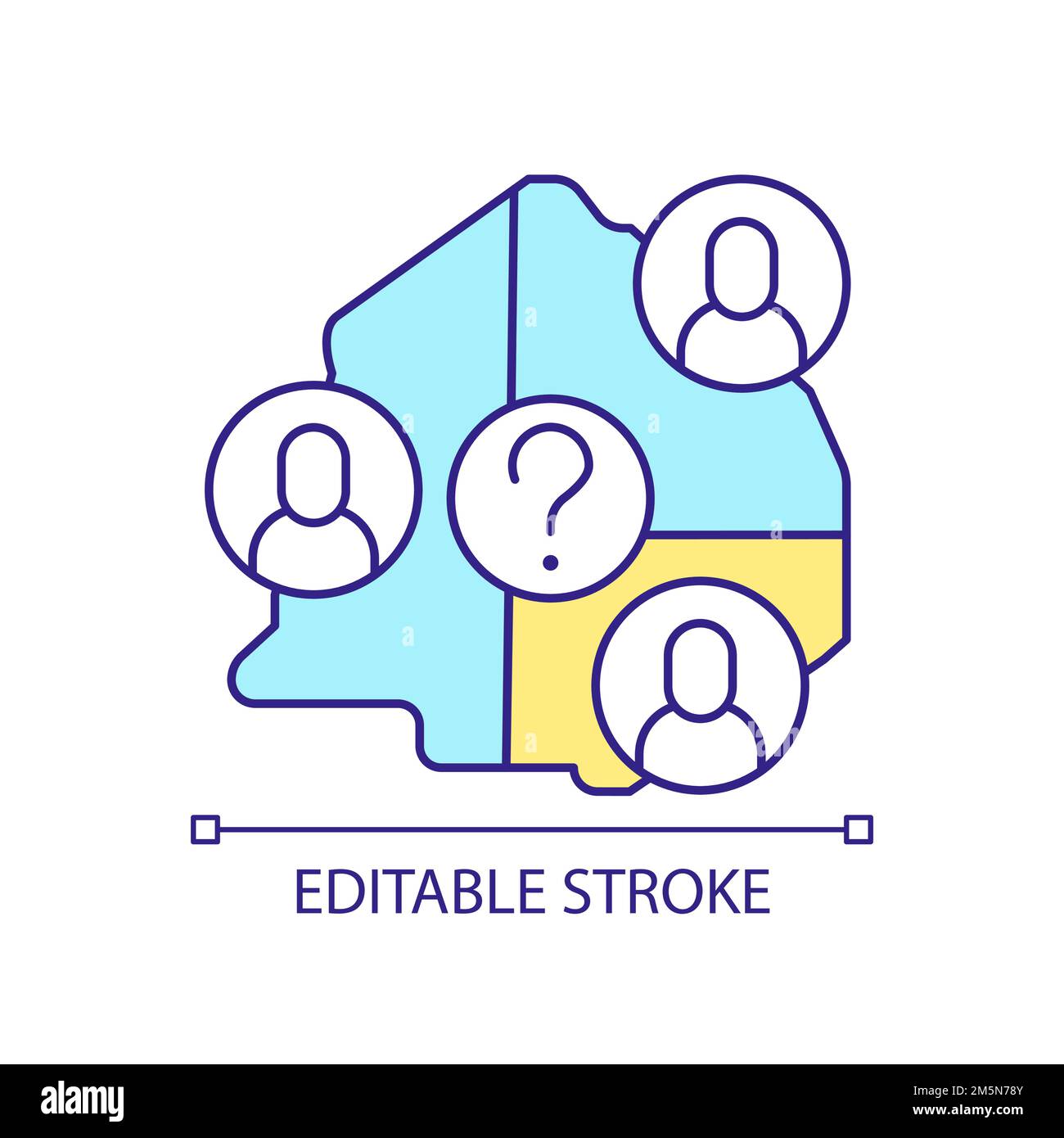 Potential users from different regions RGB color icon Stock Vector ...