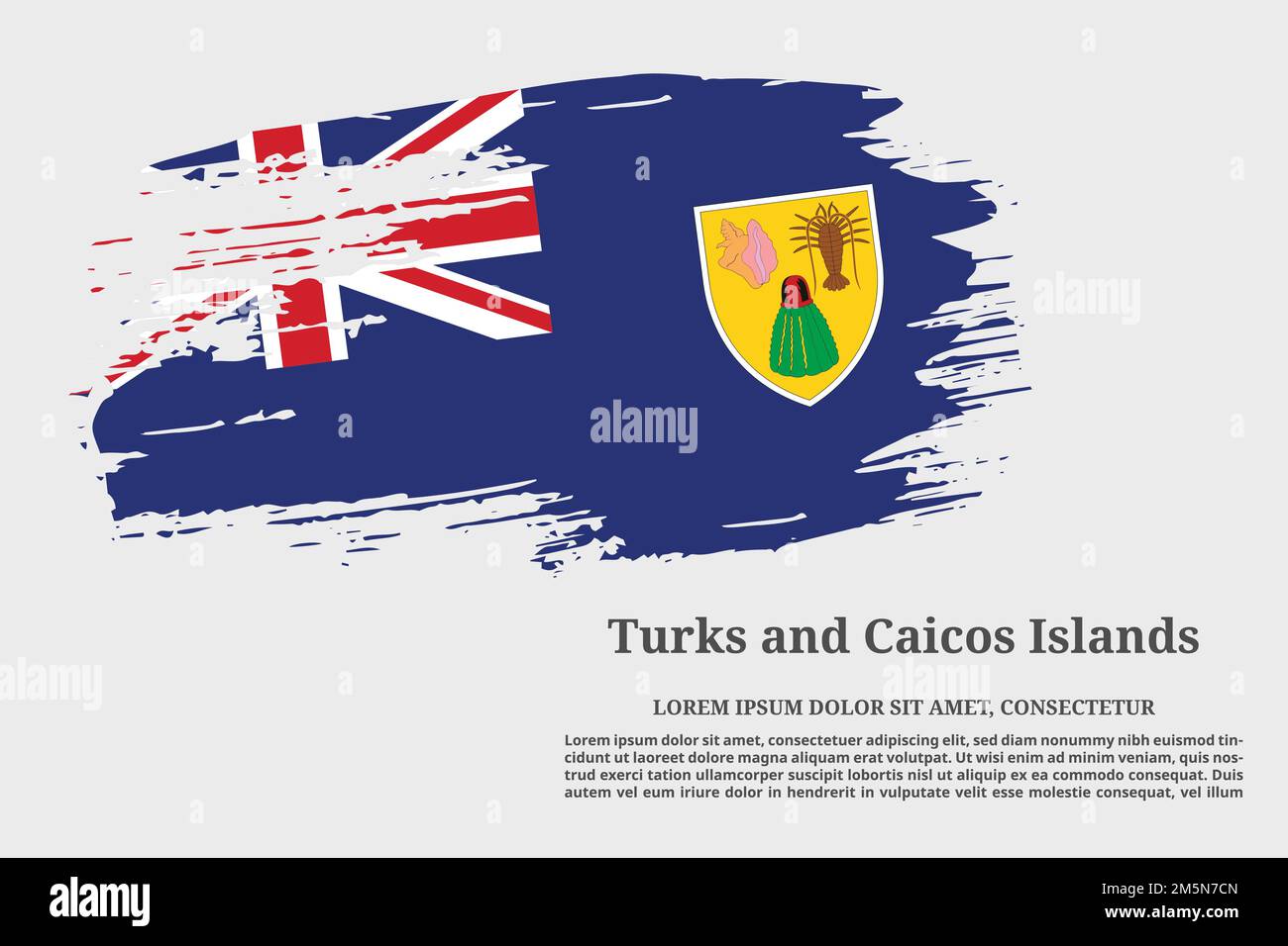 Turks and Caicos flag grunge brush and text poster, vector Stock Vector ...