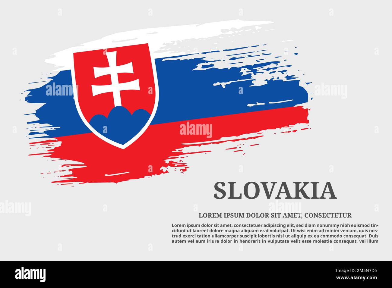 Slovakia flag grunge brush and text poster, vector Stock Vector Image ...