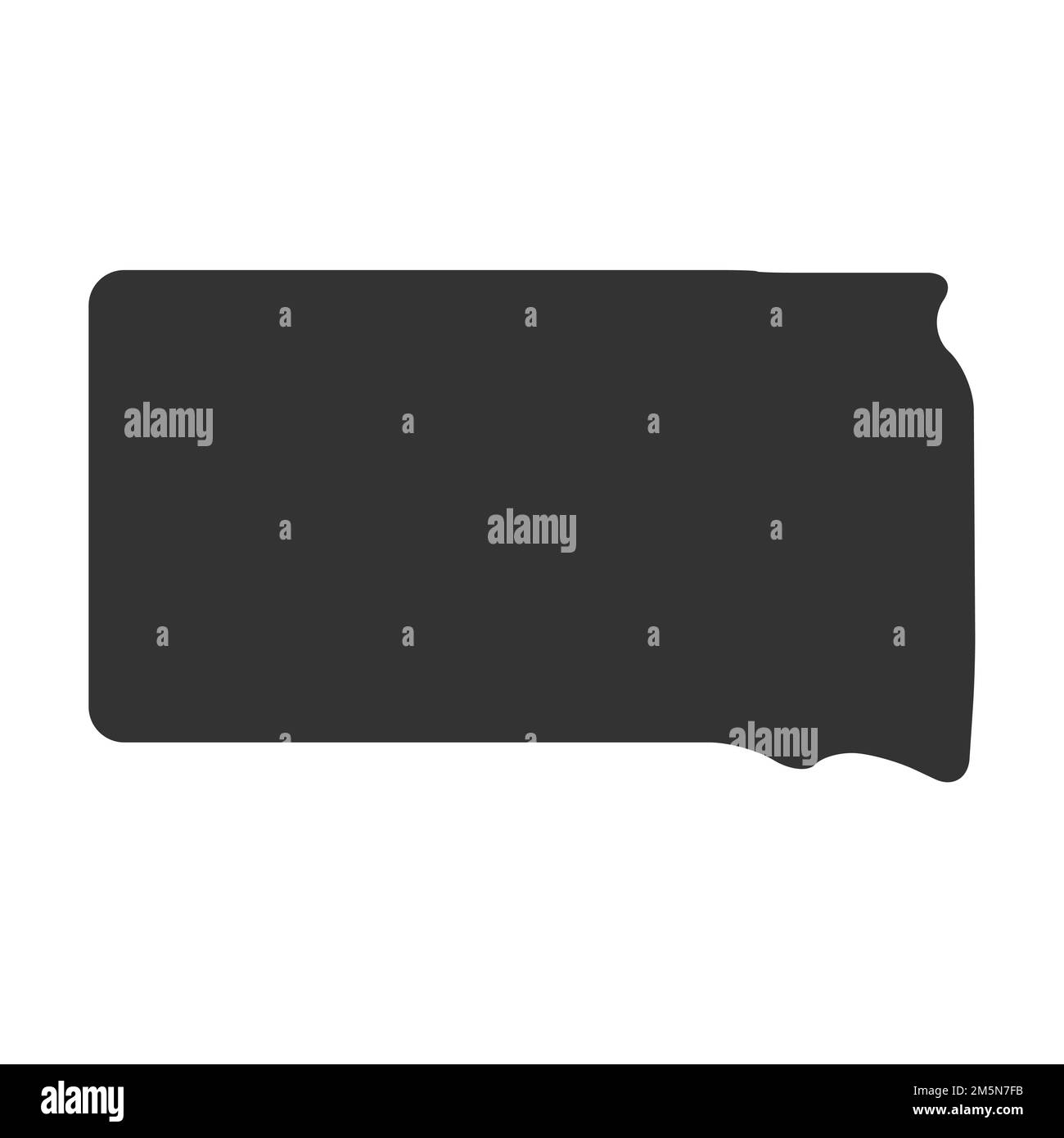 South Dakota state of United States of America, USA. Simplified thick ...