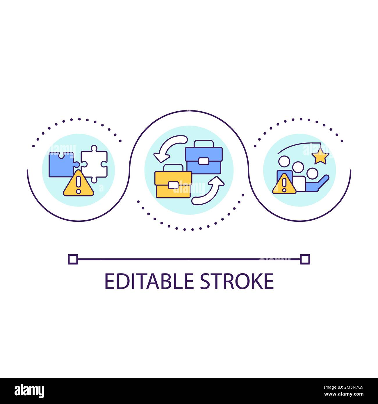 Challenge facing merging companies loop concept icon Stock Vector Image ...