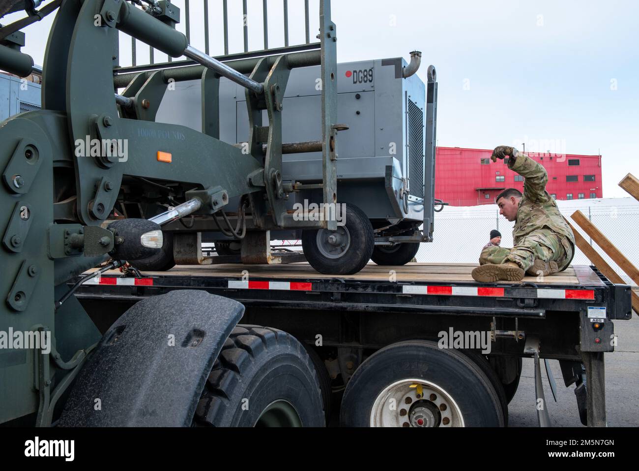 U.S. Airmen assigned to the 773d Logistics Readiness Squadron establish ...