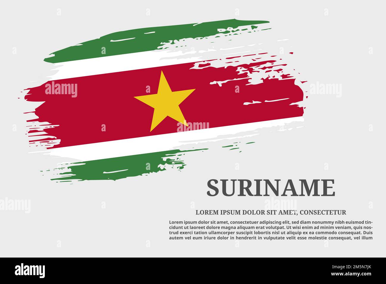 Suriname flag grunge brush and text poster, vector Stock Vector Image ...