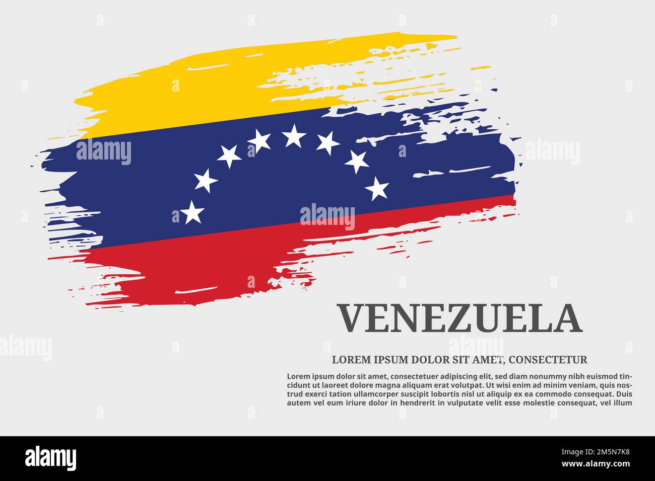 Venezuela flag grunge brush and text poster, vector Stock Vector Image ...