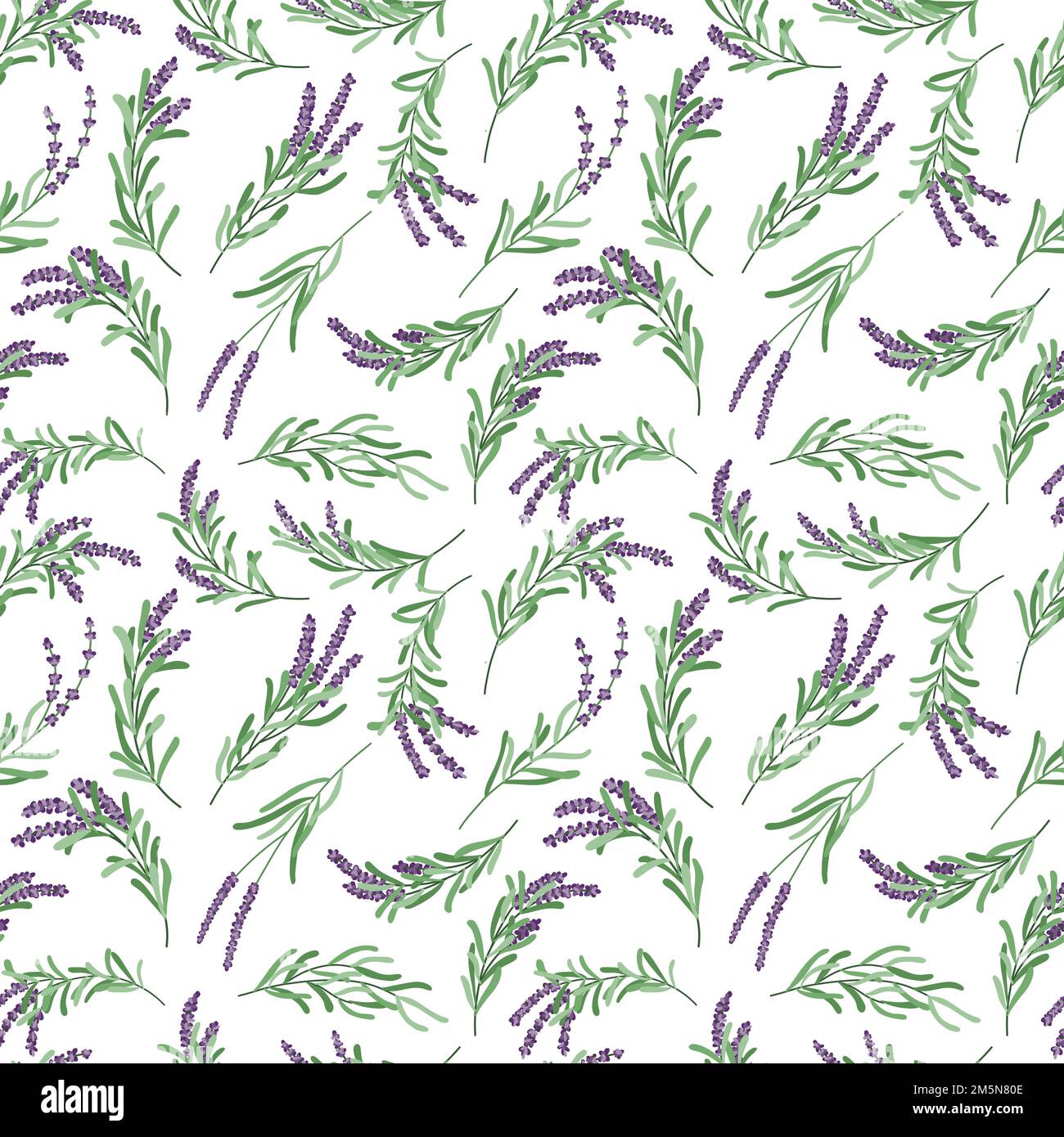 Handdrawn lavender bouquet seamless pattern. Provence herbal repeat ...