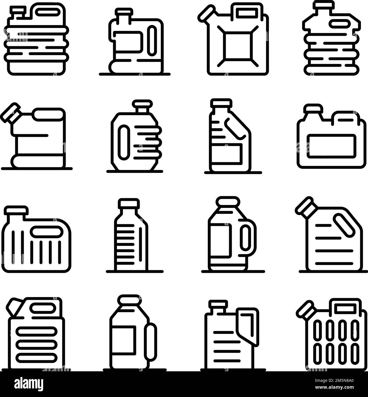 Canister icons set. Outline set of canister vector icons for web design ...