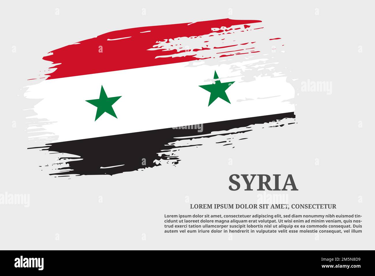 Syria flag grunge brush and text poster, vector Stock Vector Image ...