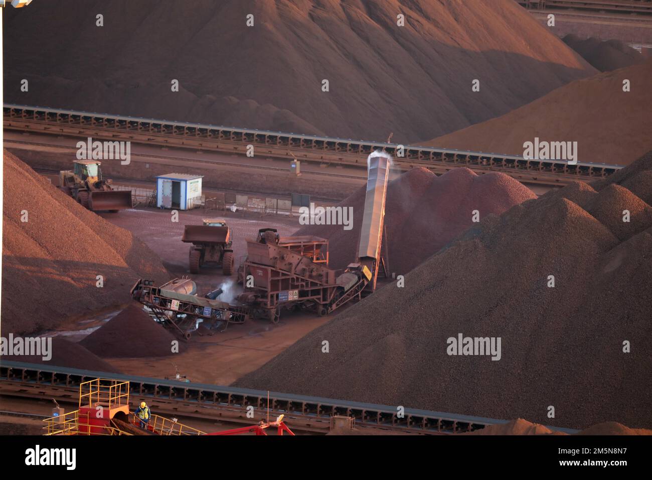 Aerial photo shows the busy scene of Rizhao Port in Rizhao City, east ...