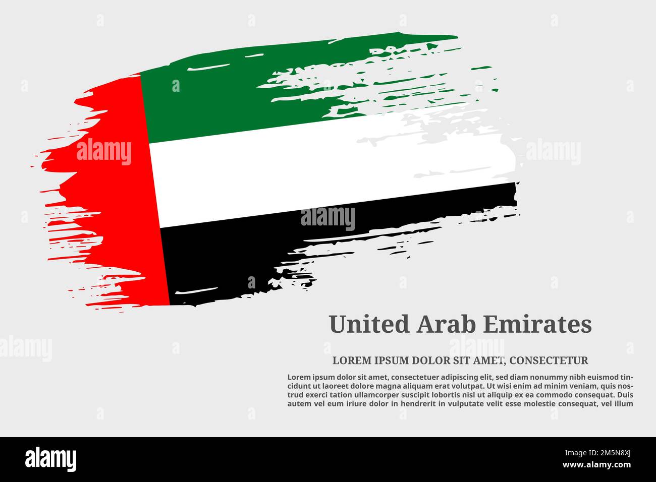 United Arab Emirates flag grunge brush and text poster, vector Stock ...
