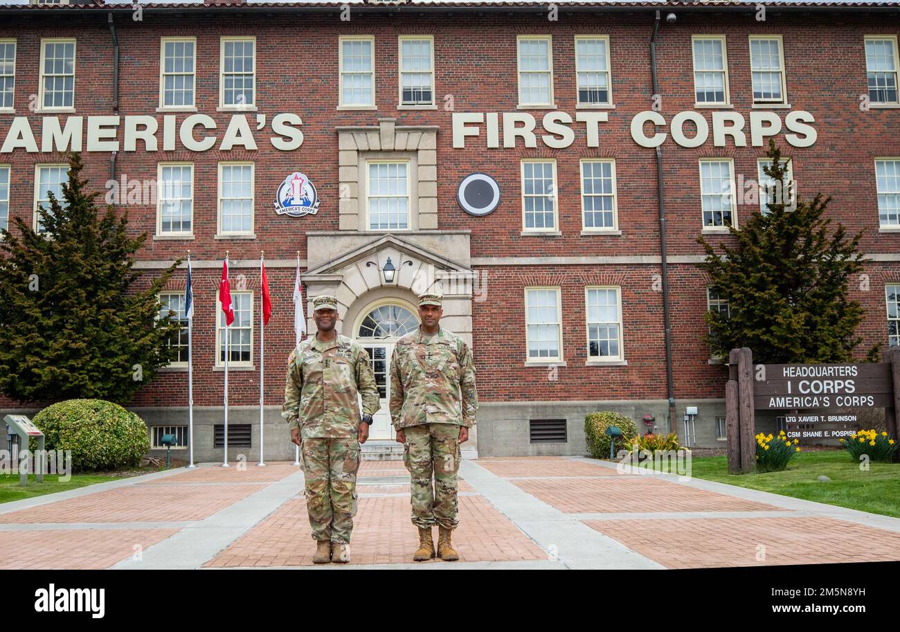 Lt. Gen. Xavier Brunson, left, Commanding General of America's First ...
