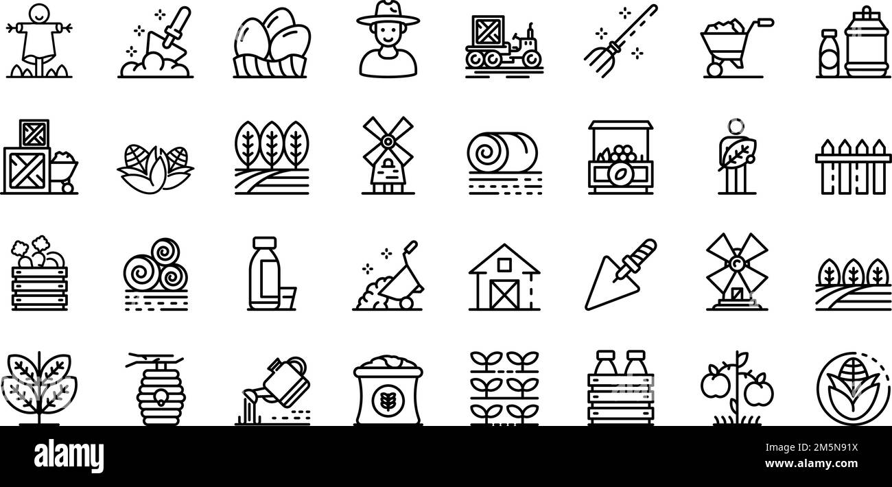 Producer icons set. Outline set of producer vector icons for web design ...