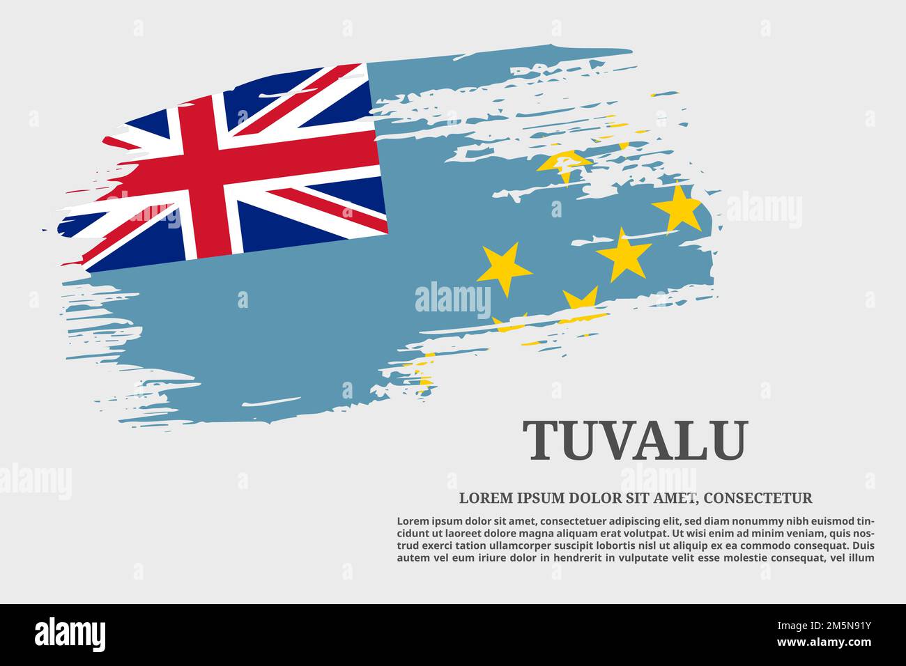 Tuvalu flag grunge brush and text poster, vector Stock Vector Image ...