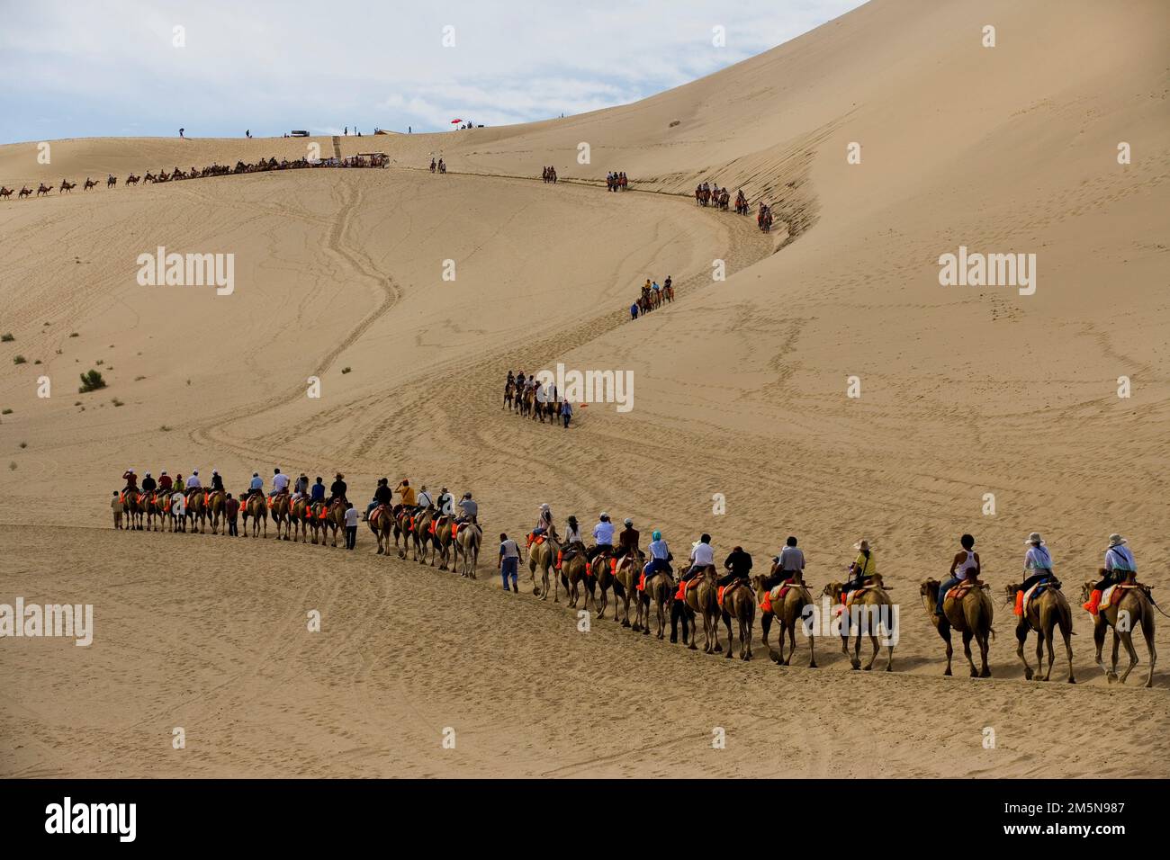A Group of People Riding Camels in the Desert Stock Photo - Alamy