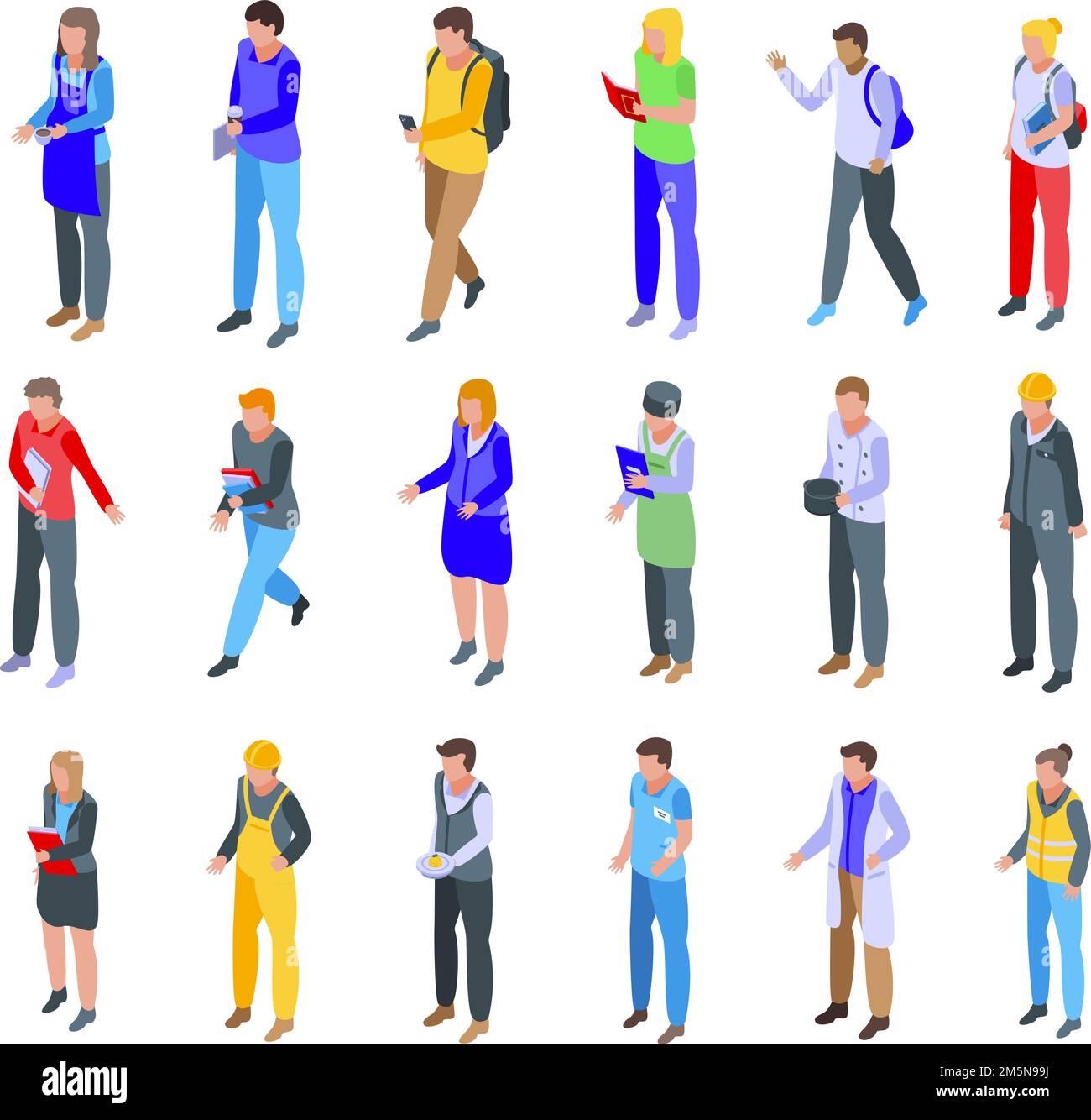 Job students icons set. Isometric set of job students vector icons for ...