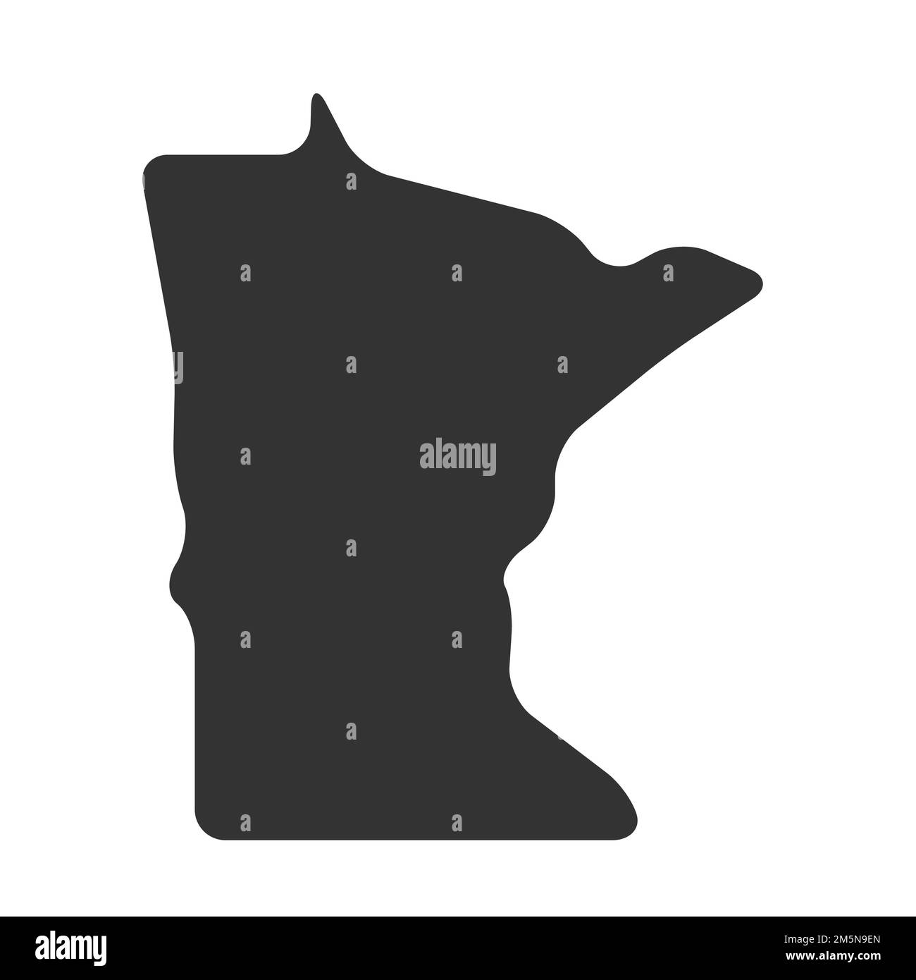 Minnesota state of United States of America, USA. Simplified thick ...