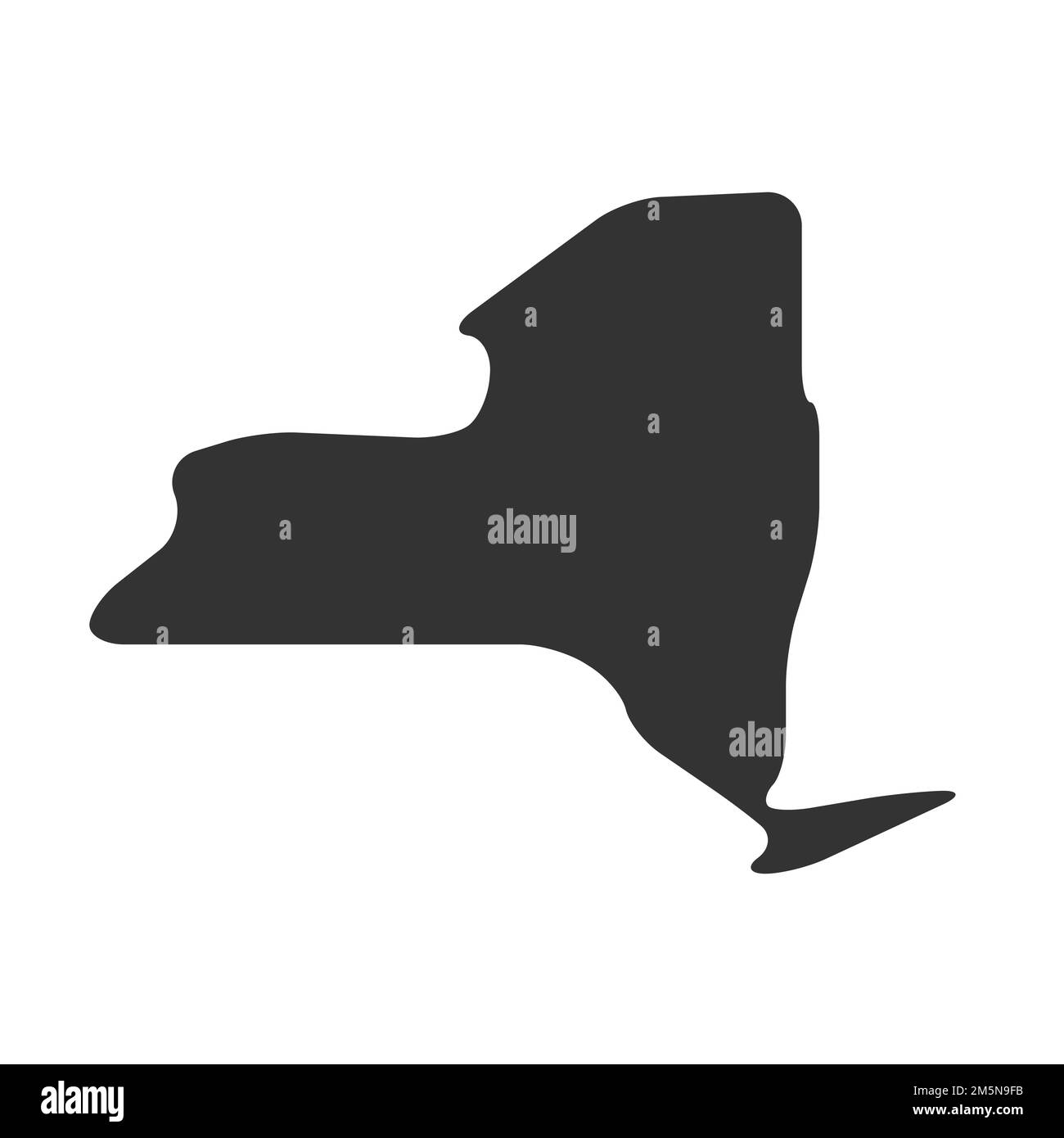 New York state of United States of America, USA. Simplified thick black ...