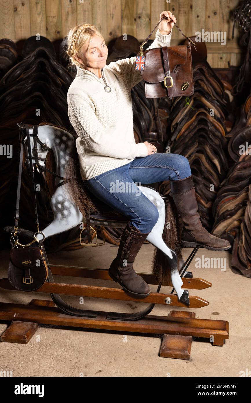 Pippa Latimer-Harris, founder of PIPPAsaddlebags in her New Forest ...