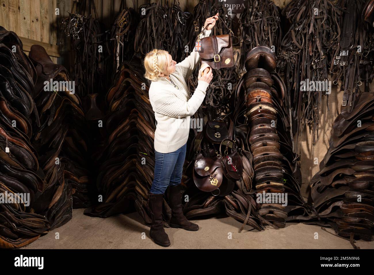 Pippa Latimer-Harris, founder of PIPPAsaddlebags in her New Forest ...