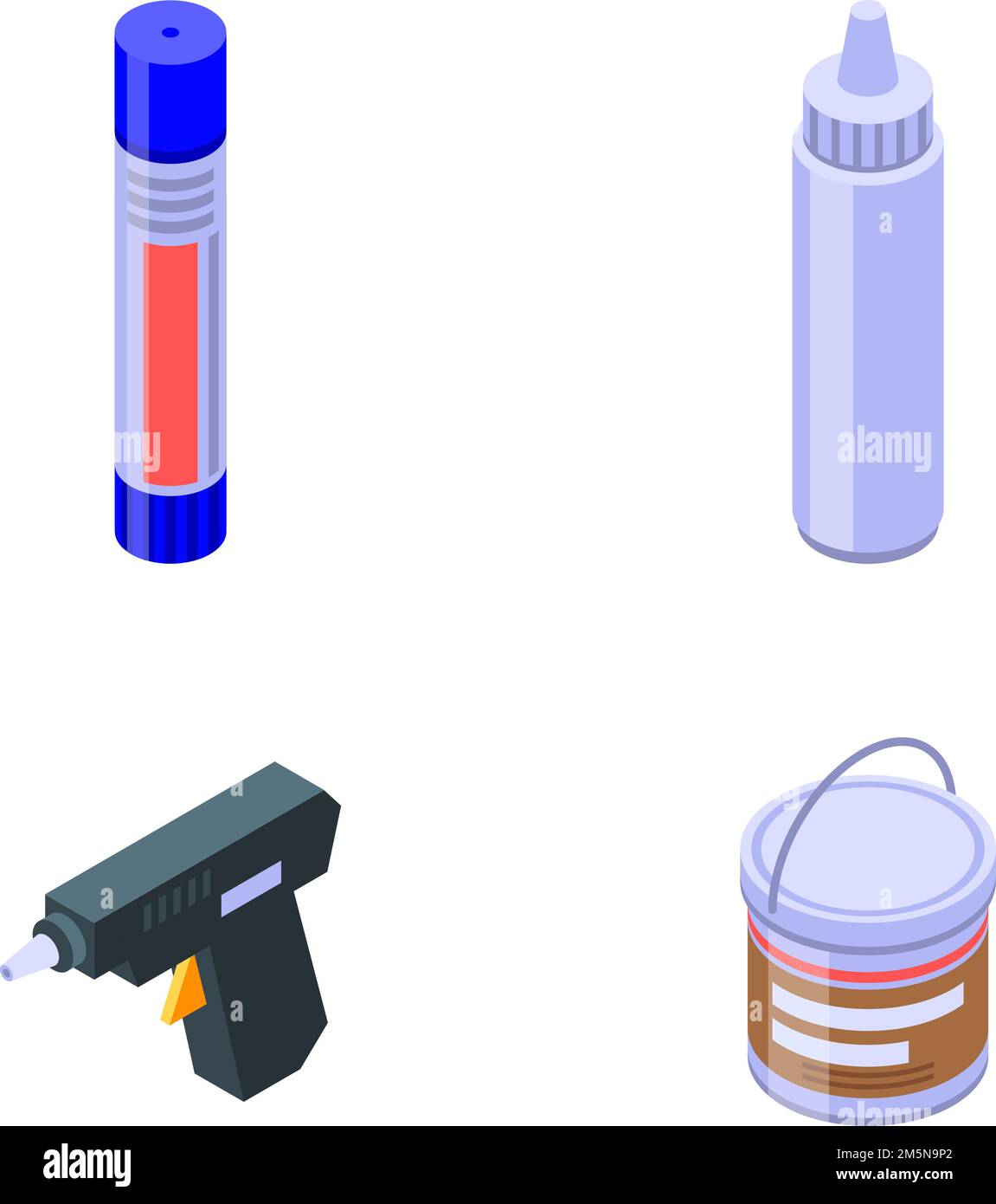 Glue icons set. Isometric set of glue vector icons for web design ...