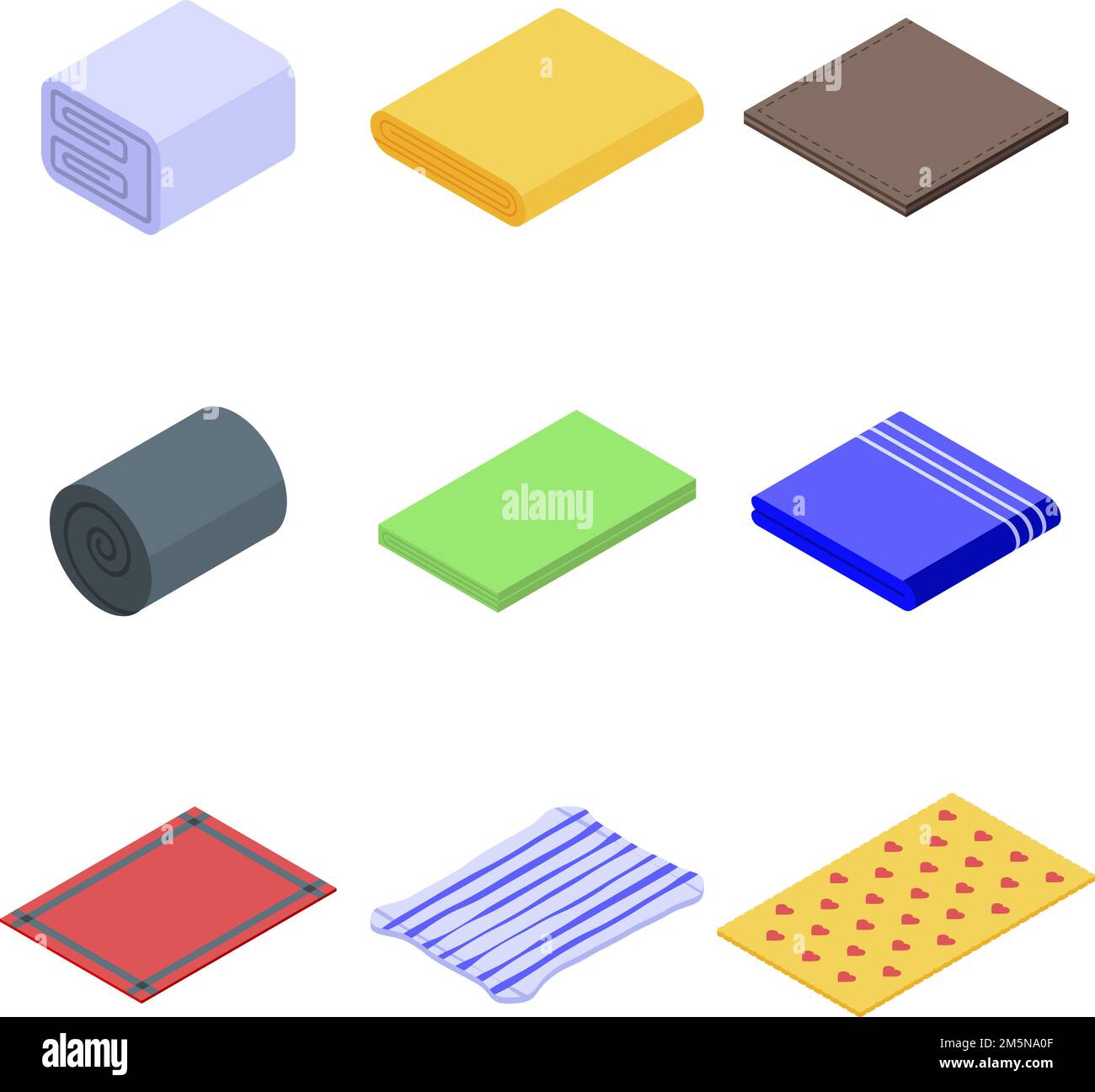 Blanket icons set. Isometric set of blanket vector icons for web design ...