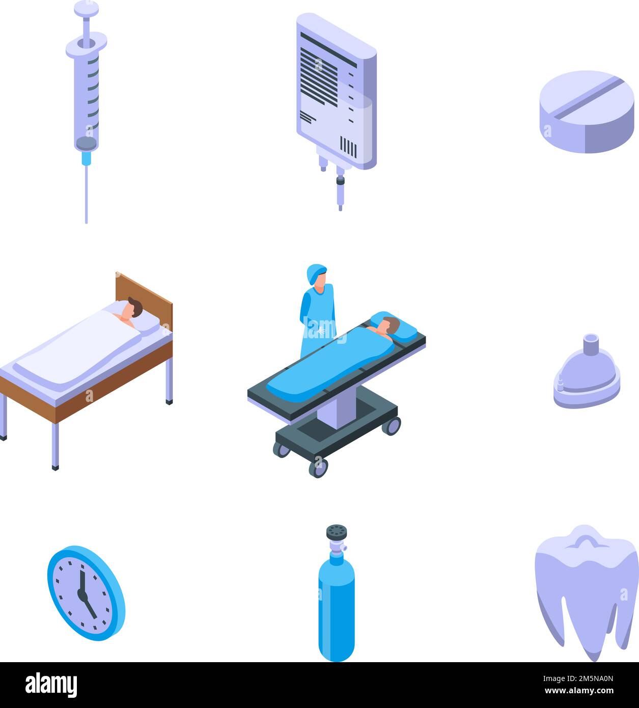 Anesthesia icons set. Isometric set of anesthesia vector icons for web ...