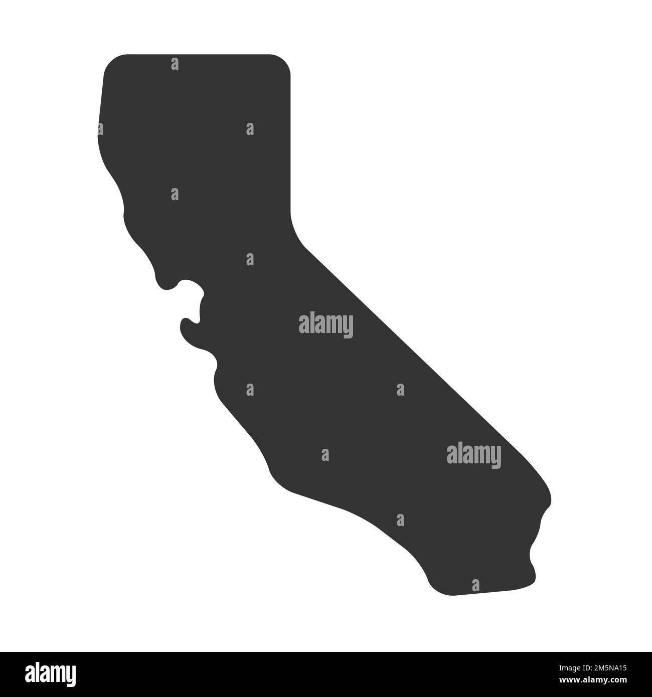 California state of United States of America, USA. Simplified thick ...