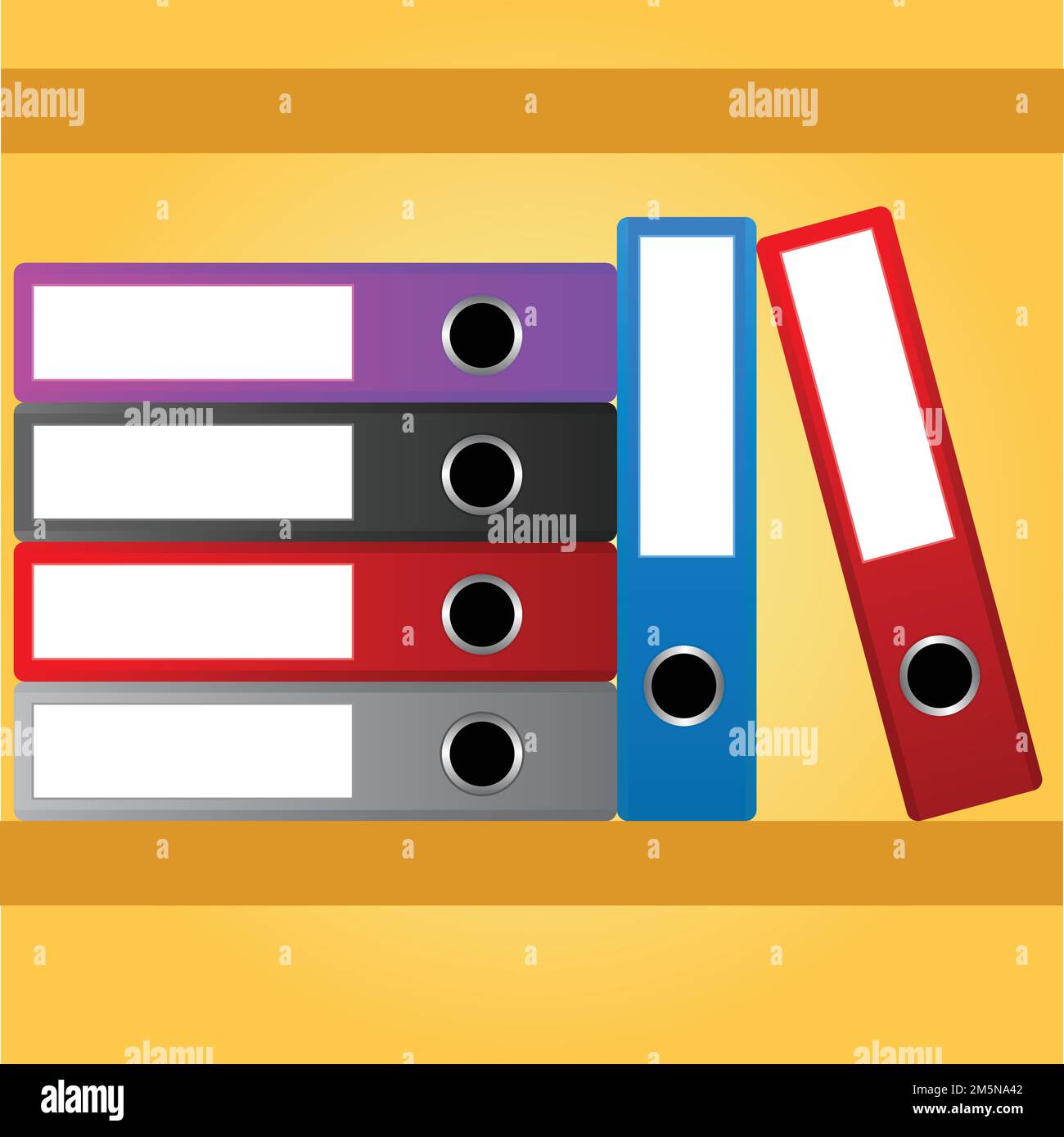 New office folders set standing on the shelf Stock Vector Image & Art ...